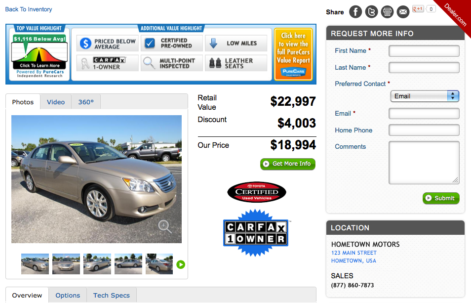 Used Car And Used Truck Price Research - Find A PureCars Value Report ...